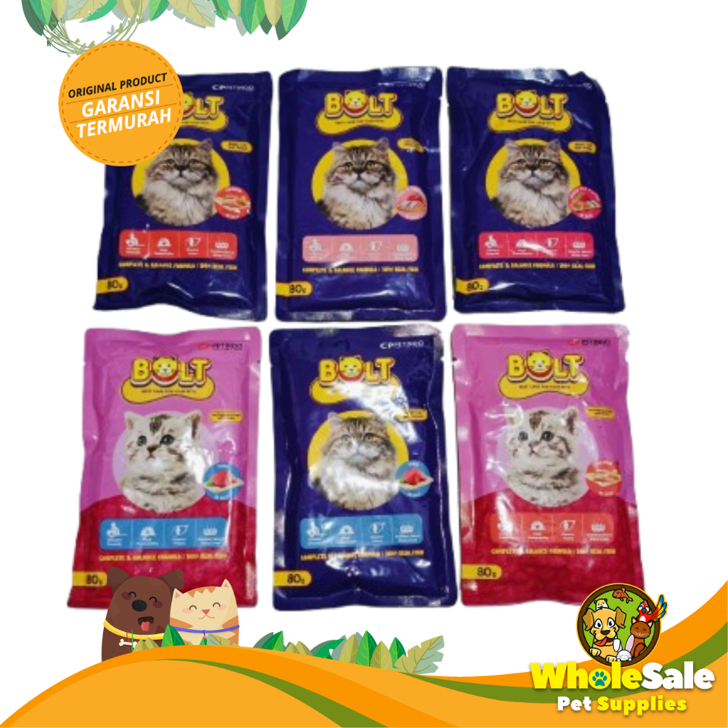 Jual BOLT Cat Pouch 80 gr Makanan Basah Kucing Bolt Pouch 80gr | Shopee ...