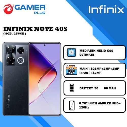 Jual INFINIX Note 40S 8/256GB - Up to 16GB Extended RAM - Helio G99 - 6.78” FHD+ 3D Curved ...