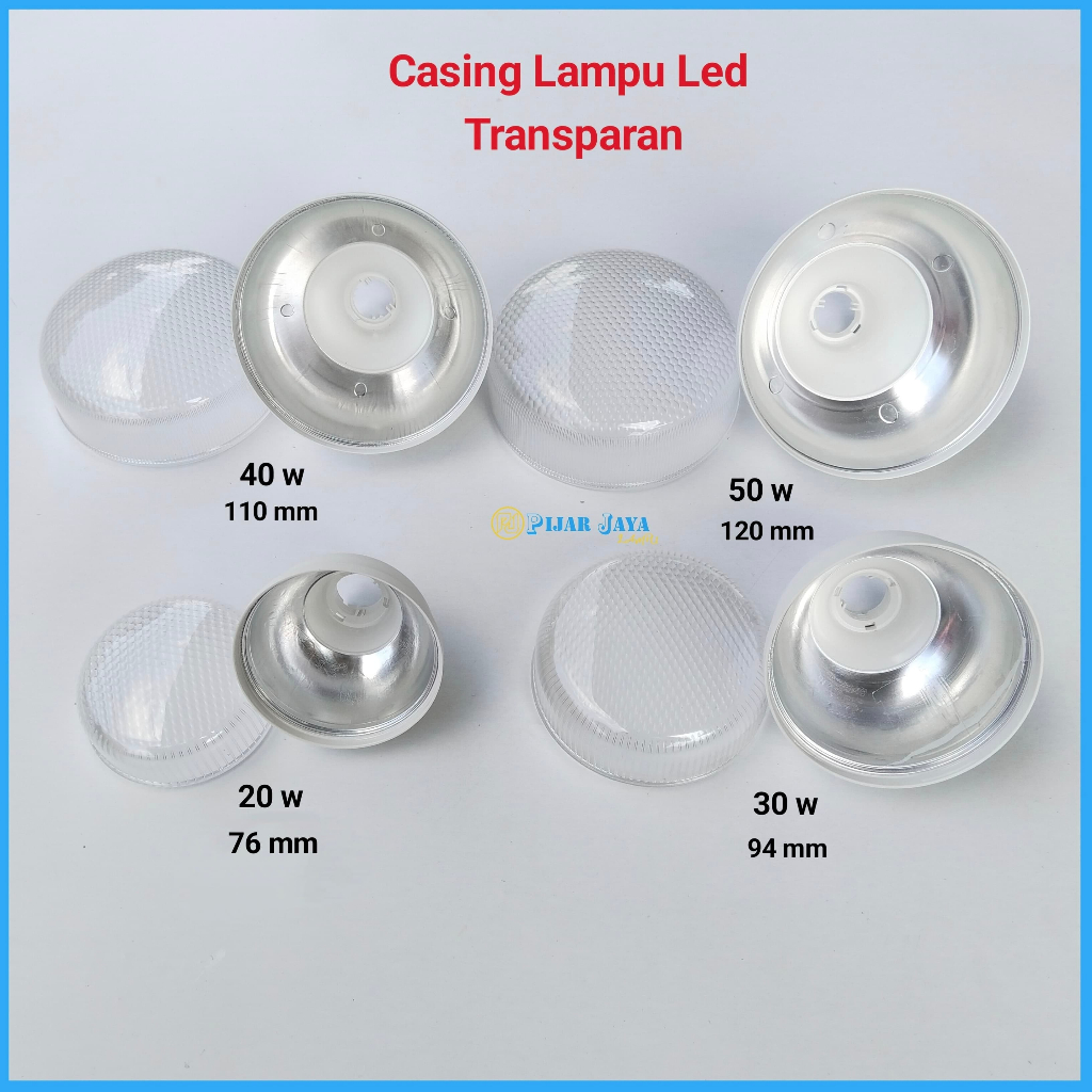 Jual Casing Lampu LED Transparan 20 30 40 50 Watt Kap Cover Lampu ...
