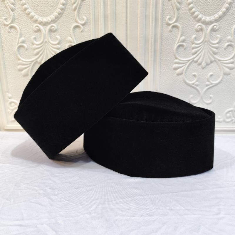 Jual PECI SONGKOK KOPIAH HITAM POLOS MODEL SUSUN BAHAN LEMBUT TINGGI ...