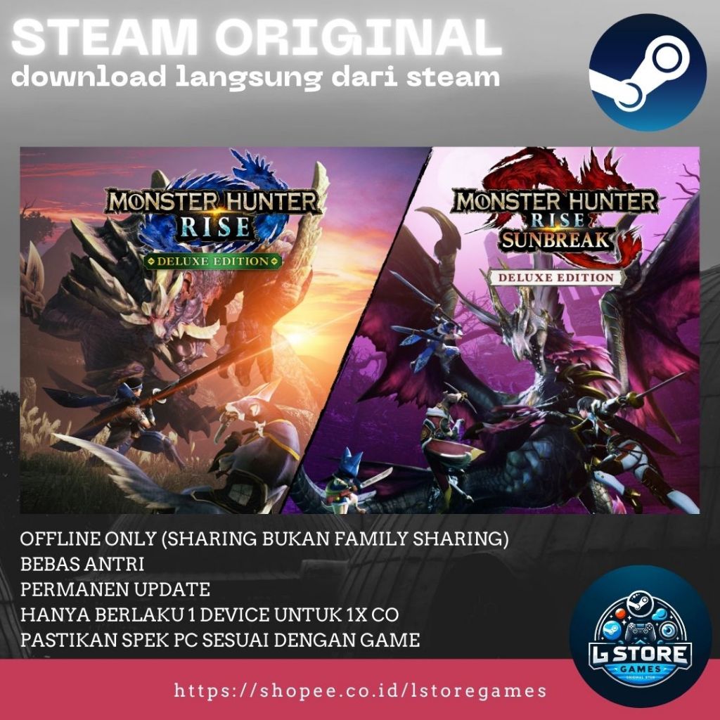 Jual Monster Hunter Rise Deluxe + Sunbreak PC Sharing Original Offline | Shopee Indonesia