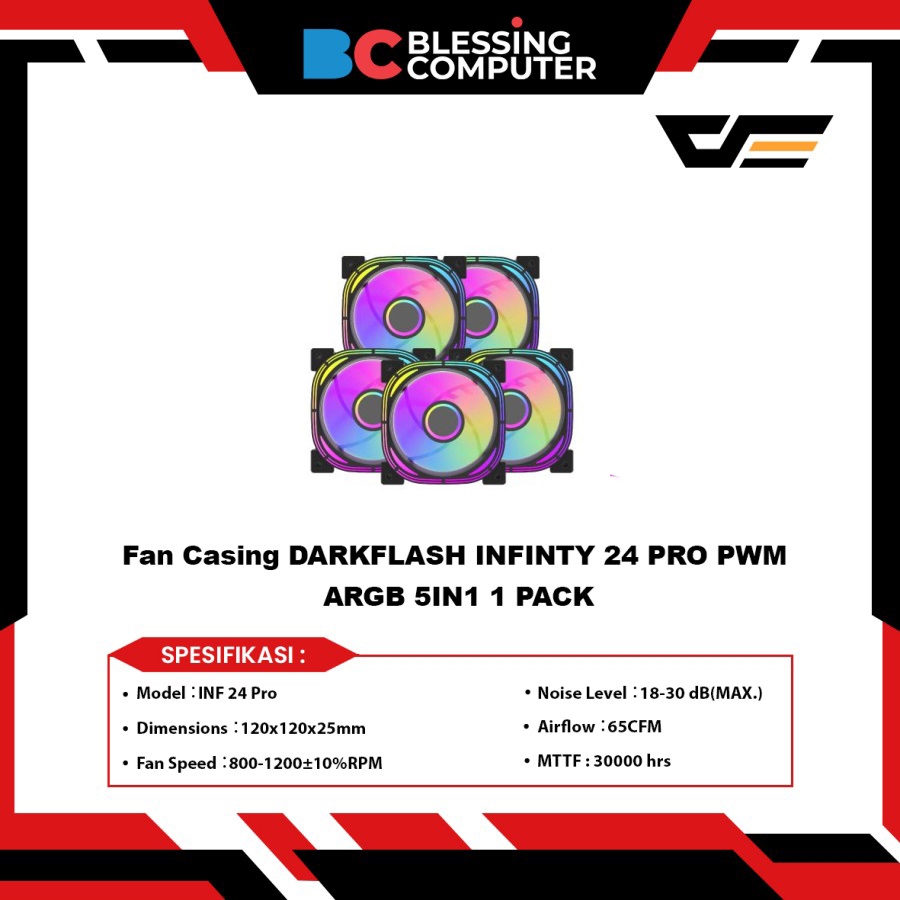 Jual Fan Casing DARKFLASH INFINTY 24 PRO PWM ARGB 5IN1 1 PACK - Black ...