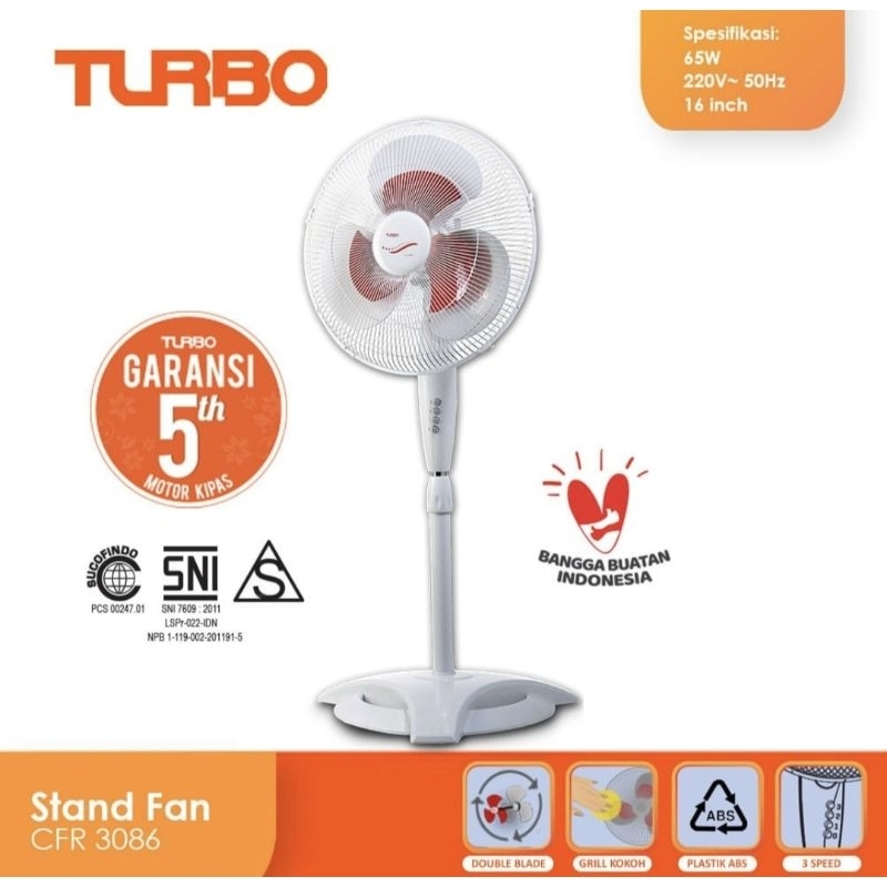 Jual TURBO KIPAS ANGIN BERDIRI/ STAND FAN CFR3086/ KIPAS ANGIN BERDIRI ELEGANT TURBO | Shopee ...