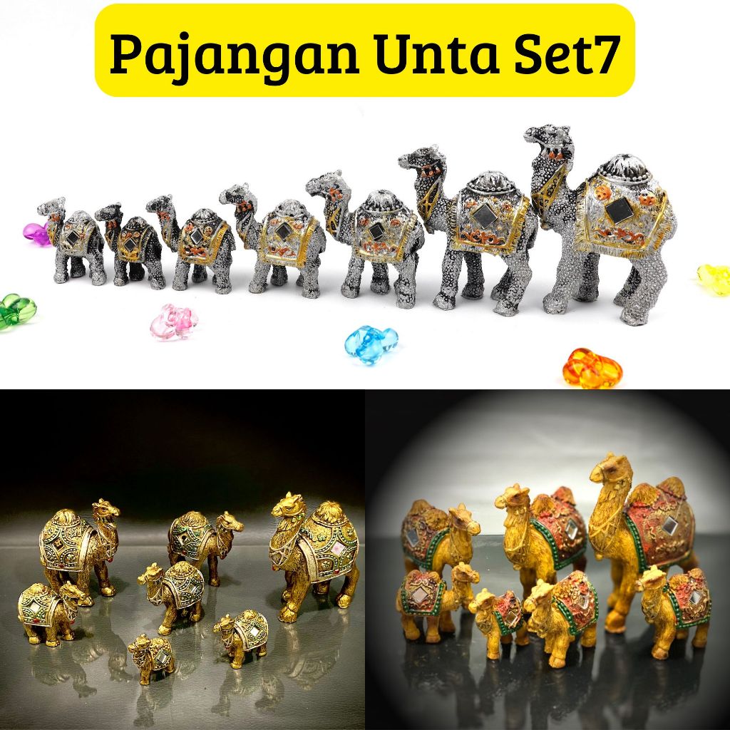 Jual Pajangan Unta Set 7 Gold Bahan Resin Gold | Shopee Indonesia