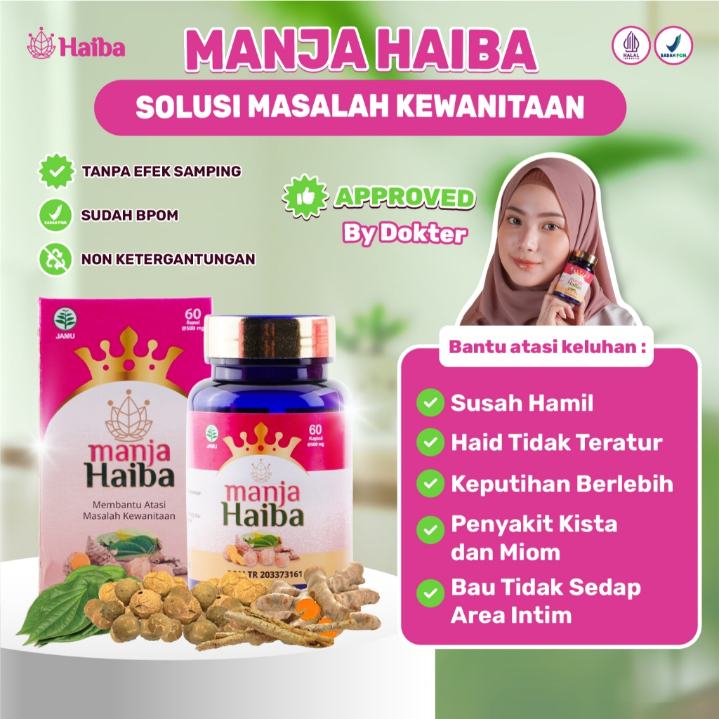 Jual MANJA HAIBA- MEMPERCEPAT PROMIL | MENGHILANGKAN KEPUTIHAN | MENGOBATI KISTA | MEMPERLANCAR ...