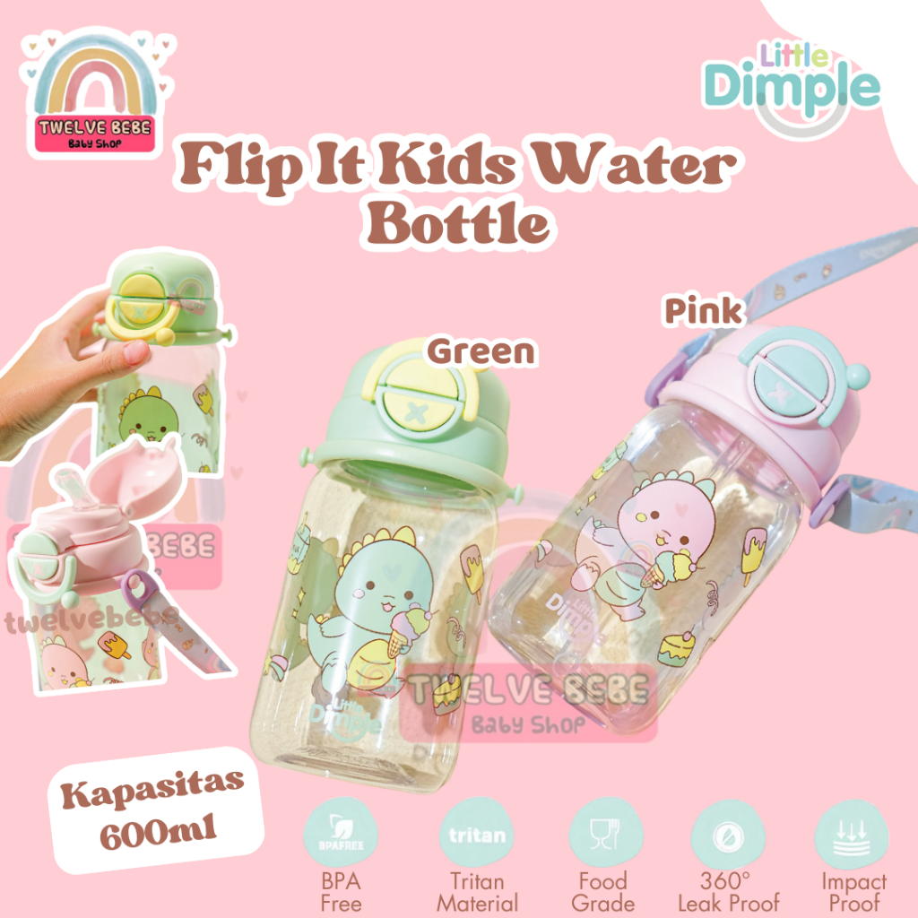 Jual Little Dimple Flip It Kids Water Bottle / Botol Minum Anak Lucu ...