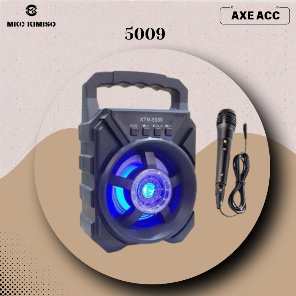 Jual Speaker Bluetooth 5009 Mini 3 inch Portable Karaoke Microphone ...