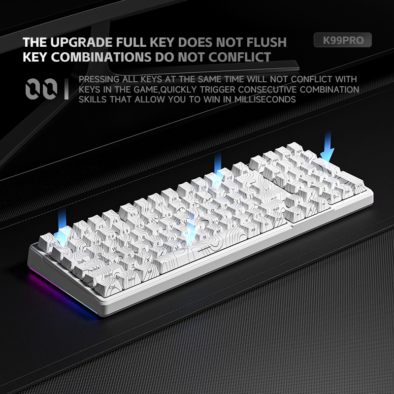 Jual FURYCUBE K99 PRO Wireless Mechanical Keyboard 99 Keys RGB Gasket ...