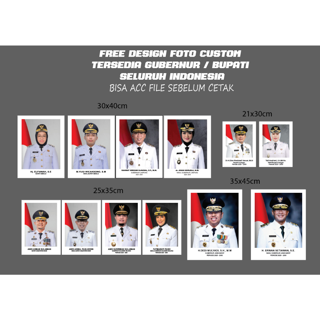Jual Cetak Poster Custom Gubernur / Bupati /Walikota Daerah ...