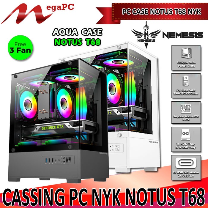 Jual PC Case / Cassing ITX M-ATX NYK Nemesis NOTUS T68 | Shopee Indonesia
