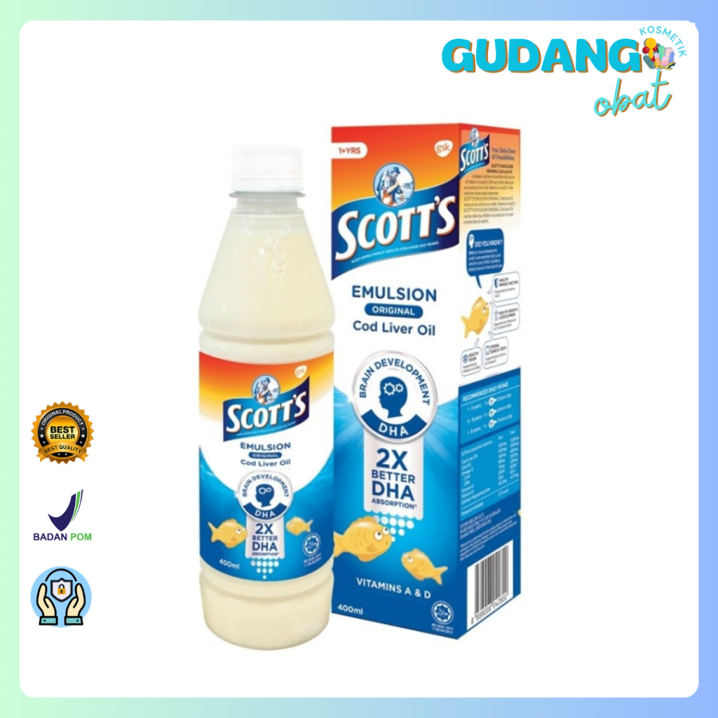 Jual Scott's Emulsion Original Putih 400 Ml - Scott Emulsion ...