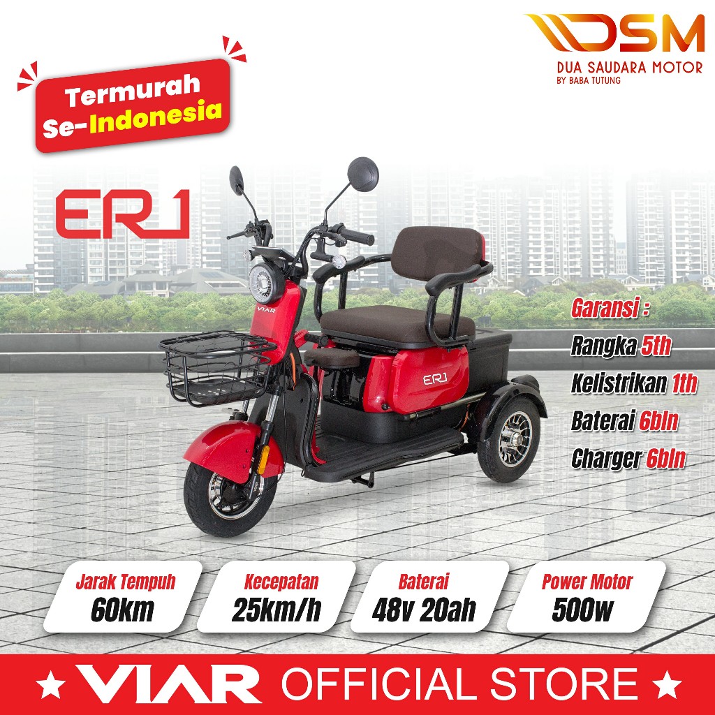 Jual Sepeda Motor Listrik Murah Viar Roda Tiga Tipe ER1 | Shopee Indonesia