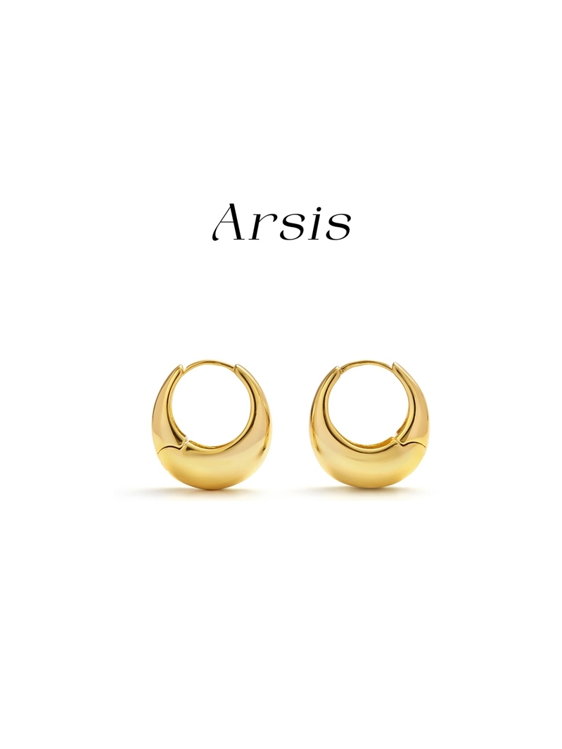 Jual ARSIS Anting bulat berwarna emas Wanita Kemewahan ringan Sederhana ...