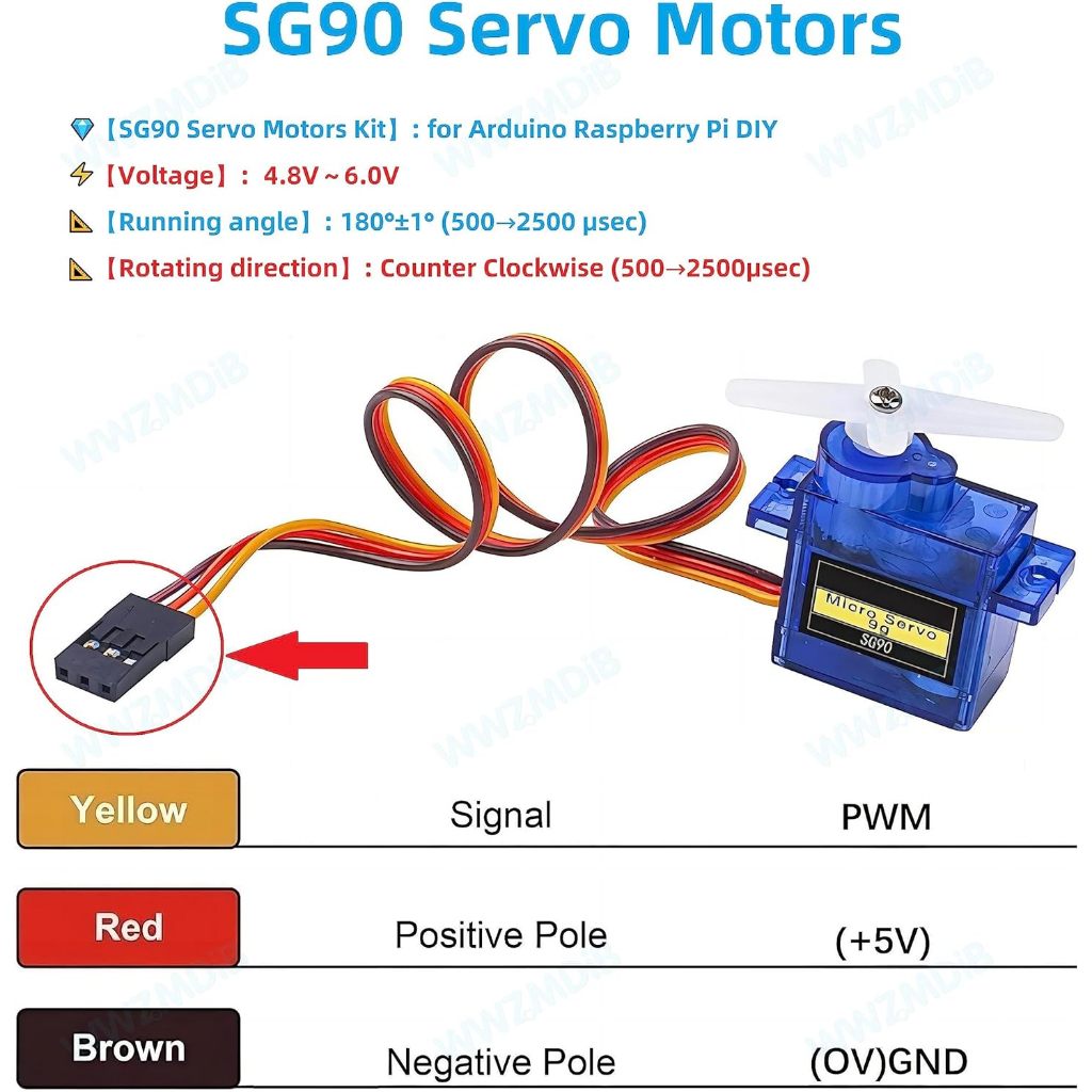 Jual Motor Servo SG90 Tower Pro Micro 9g Mini include Accessories | Shopee Indonesia