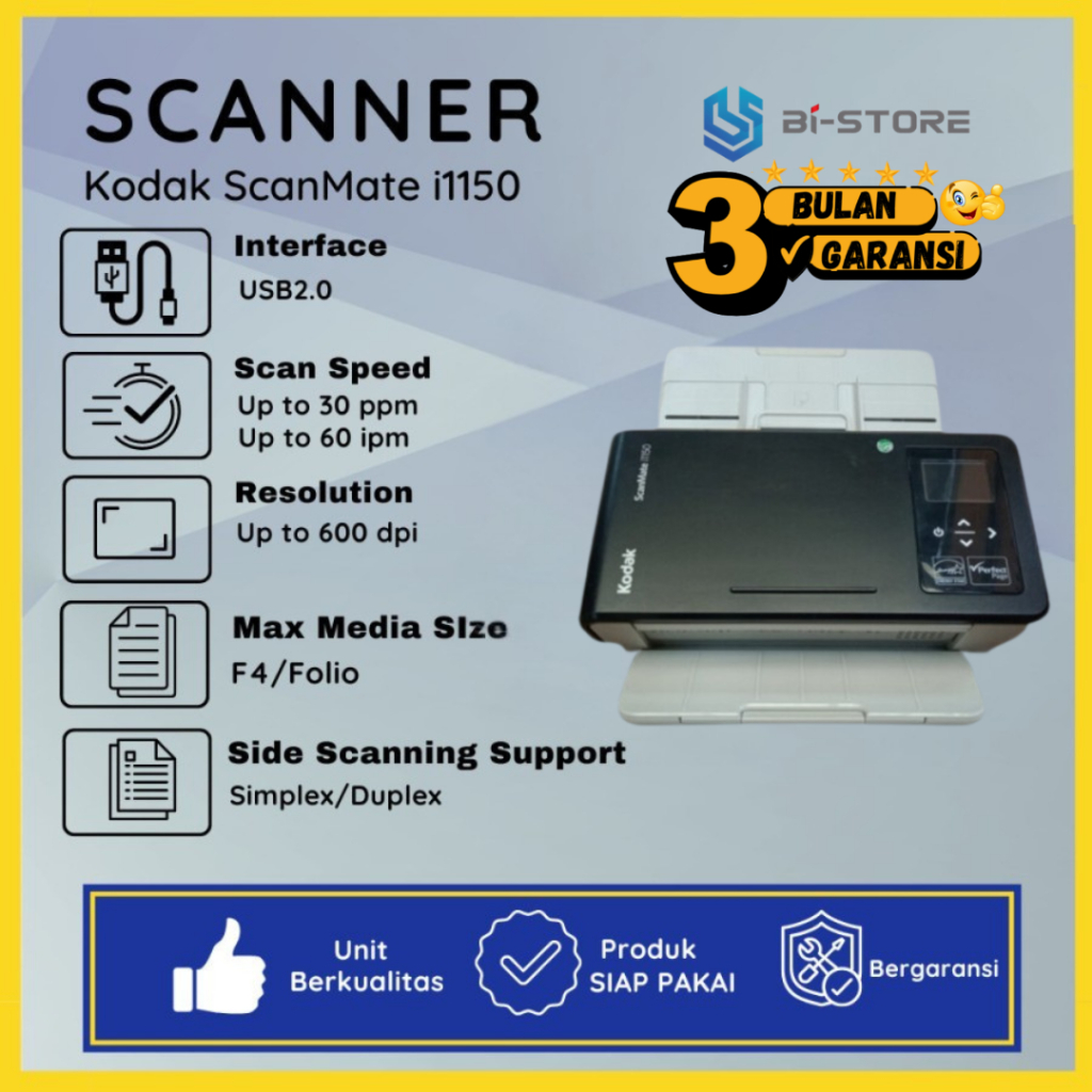Jual Scanner Folio F4 Kodak ScanMate i1150 Unit Normal Hasil Scan Bagus ...