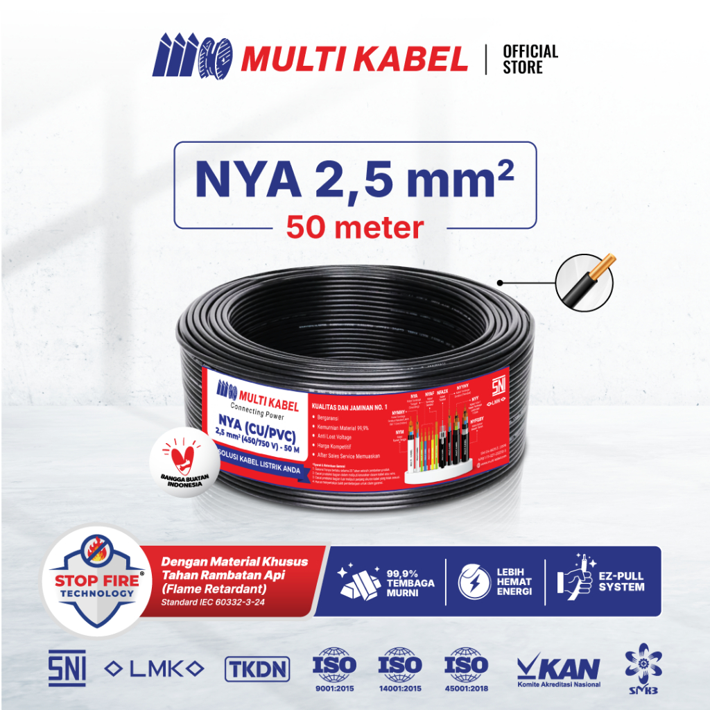 Jual MULTI KABEL-Kabel Listrik NYA 2.5 mm² - Kabel Tembaga Kawat Murni ...