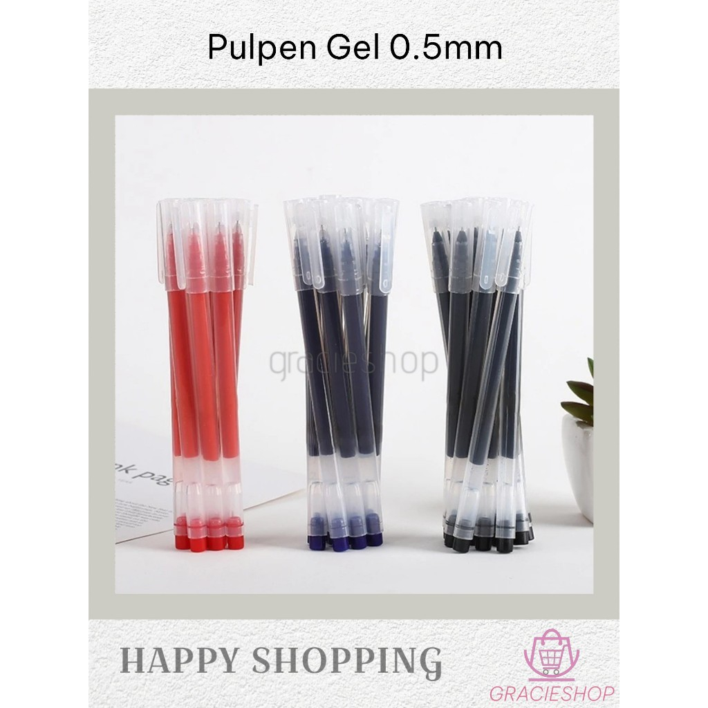 Jual Pulpen Gel Tinta 0.5mm / Pen Tinta Hitam / Pulpen Gel Hitam ...