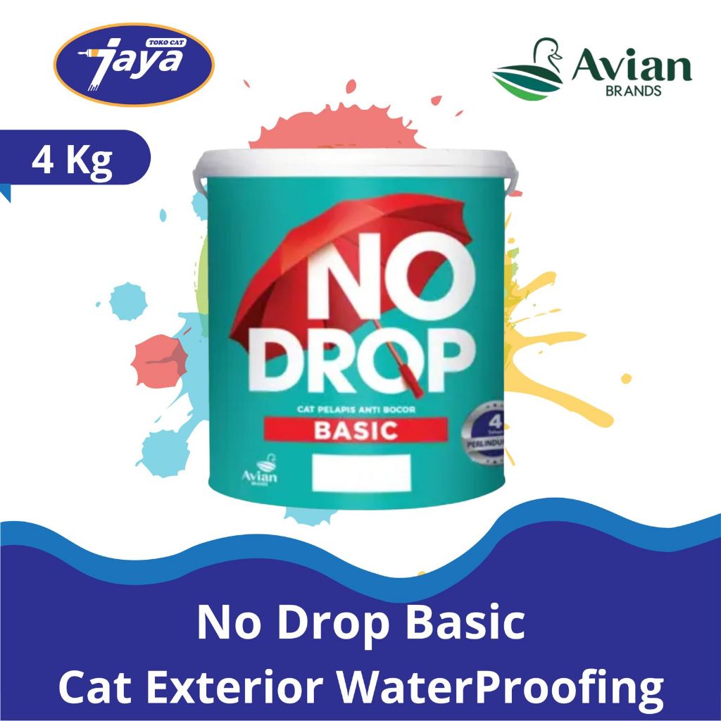 Jual Cat Anti Bocor NO DROP BASIC 4Kg Waterproofing Cat Exterior | Shopee Indonesia