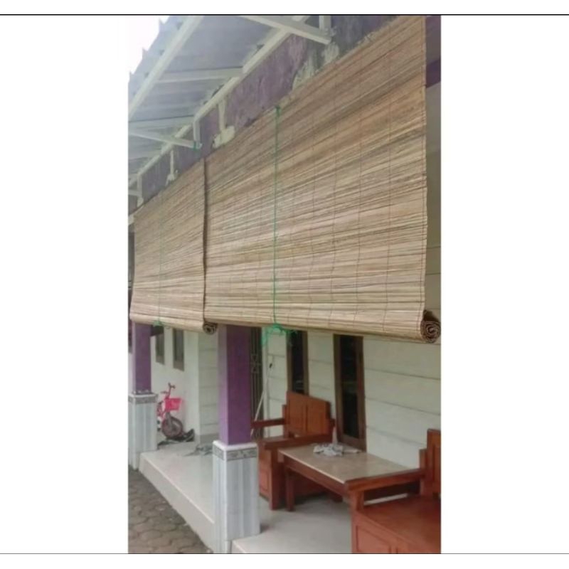 Jual TIRAI BAMBU KEREY GULUNG TAMPIAS HUJAN FREE +TALI KEREKAN | Shopee Indonesia