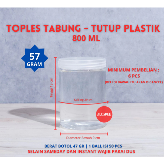 Jual TOPLES TABUNG SILINDER 800 ML PLASTIK CYLINDER 800ML | Shopee ...