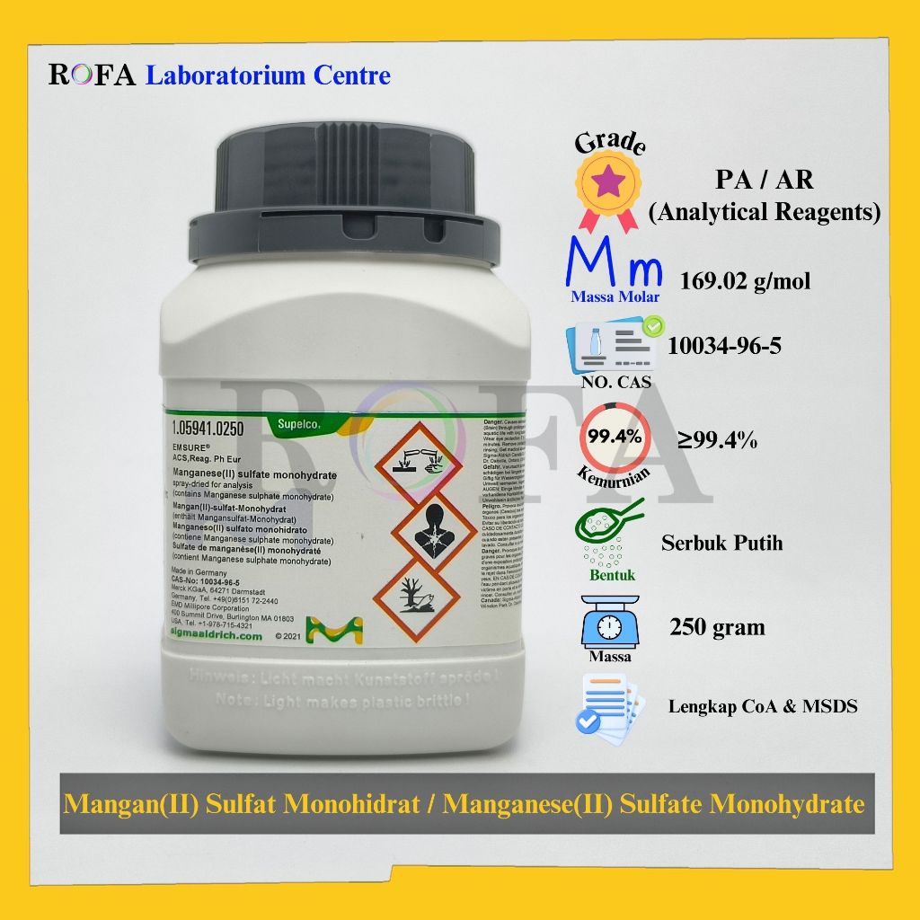 Jual Mangan(II) Sulfat Monohidrat / Manganese(II) Sulfate Monohydrate ...