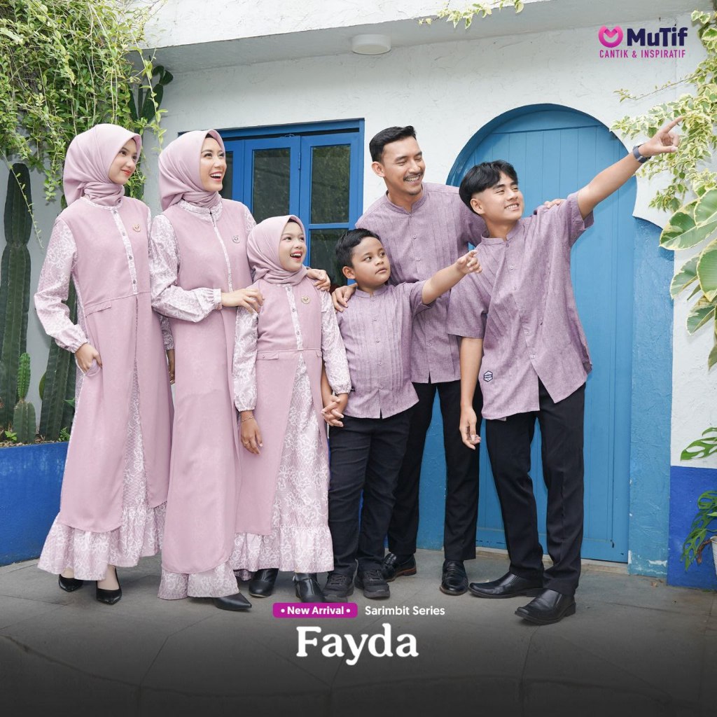 Jual MUTIF TERBARU 2025 FAYDA & HAMZA VIOLET ICE/SARIMBIT /BUSANA MUSLIM KELUARGA/MUTIF TERBARU ...