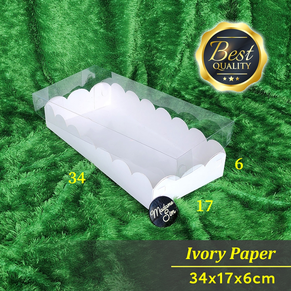 Jual BOX MIKA PUTIH - DUS BOLU - KOTAK PUDDING 34x17x6 (ISI : 10 PCS ...