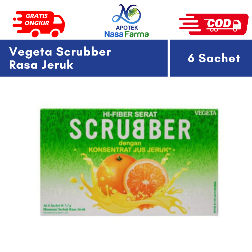 Jual Vegeta Scrubber Rasa Jeruk Box @6 Sachet - Minuman Kaya Serat ...