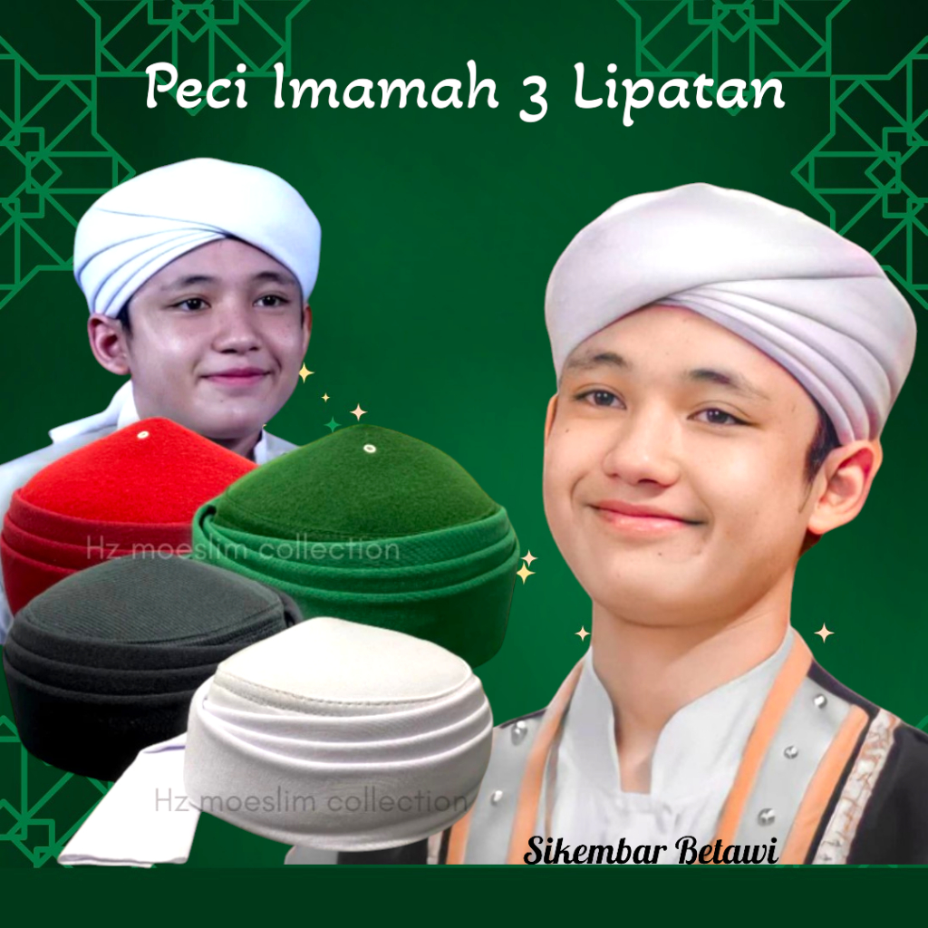 Jual Peci Imamah Permanen 3 Lipatan Anak & Dewasa Peci Imamah Instan ...