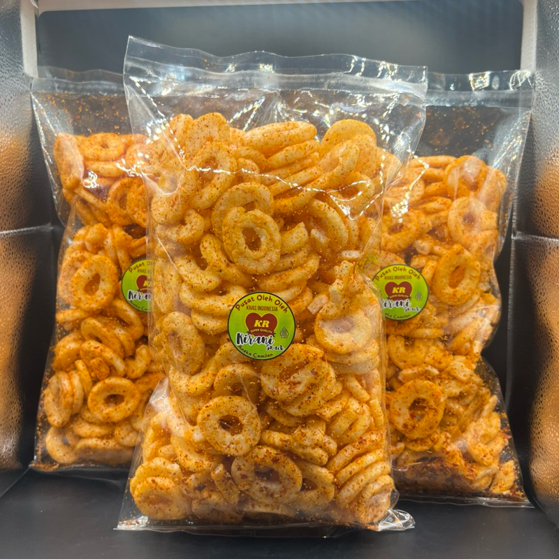 Jual KERUPUK RING PEDAS CABE GURIH DAN RENYAH/Kerupuk koin pedas ...