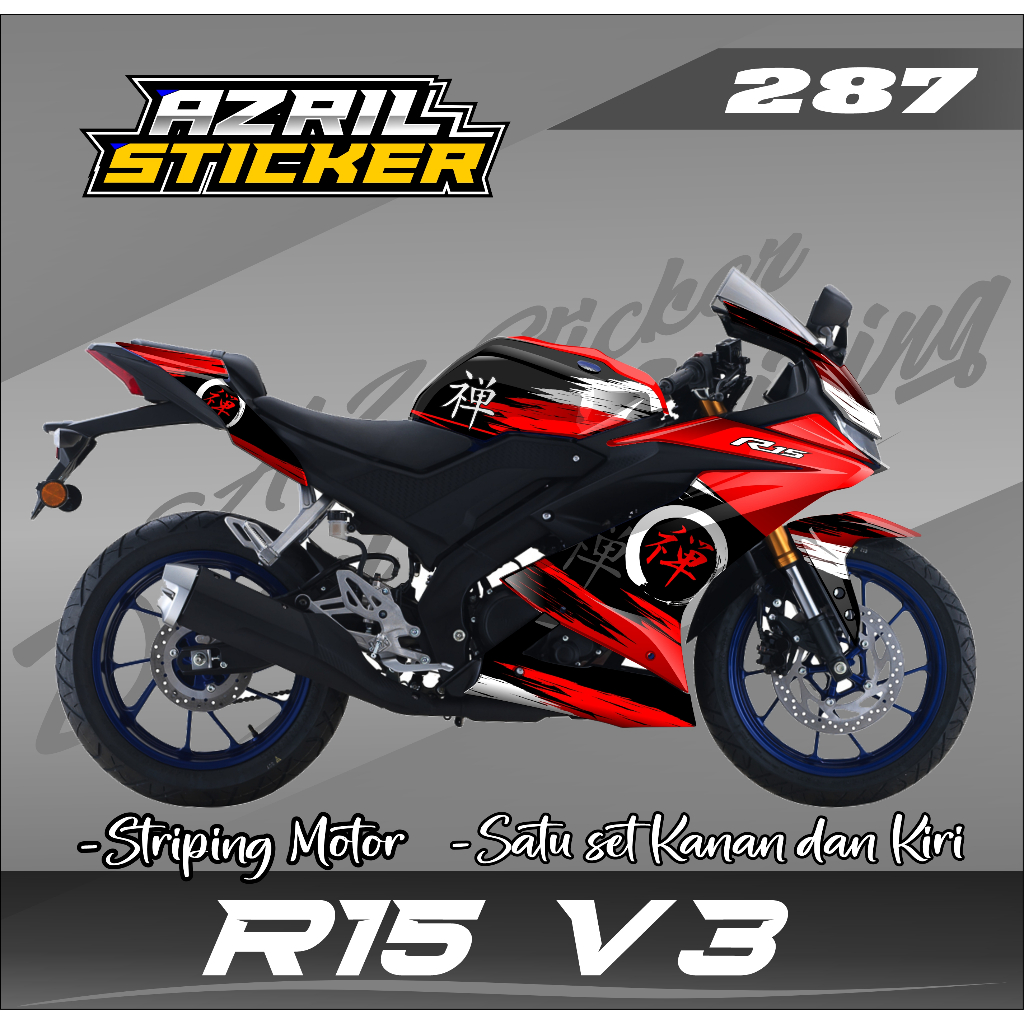 Jual Striping Decal Yamaha R15 V3, Sticker Decal R15 V3, Az 287 ...