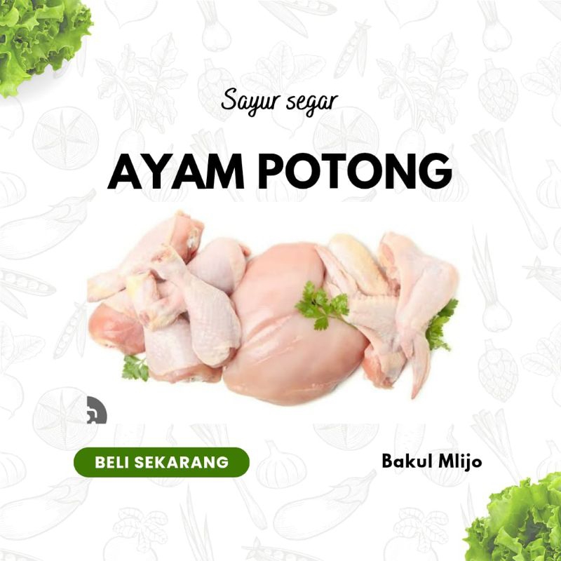 Jual AYAM POTONG SEGAR 500GR 1KG CEKER SAYAP KEPALA USUS JEROAN AYAM ...