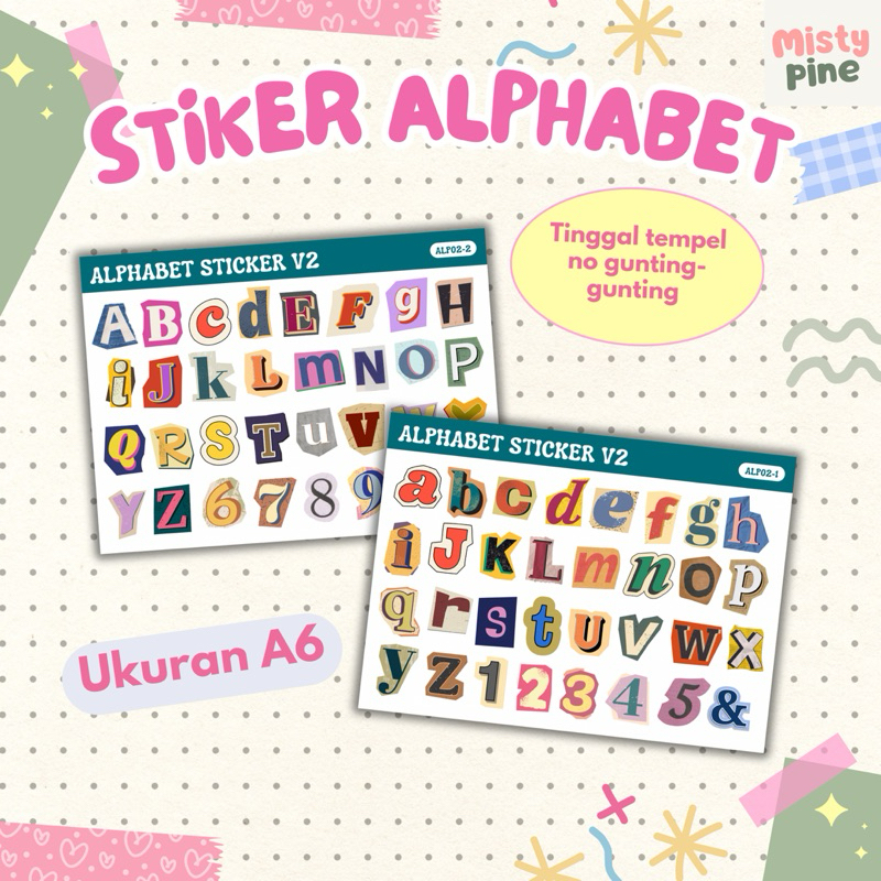 Jual STIKER ALPHABET HURUF ANGKA RETRO AESTHETIC | Shopee Indonesia