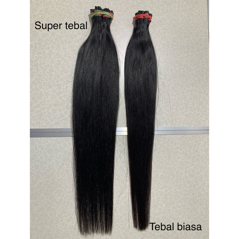 Jual Hair extension / rambut sambung 60cm - 65cm SUPER TEBAL / 100 ...