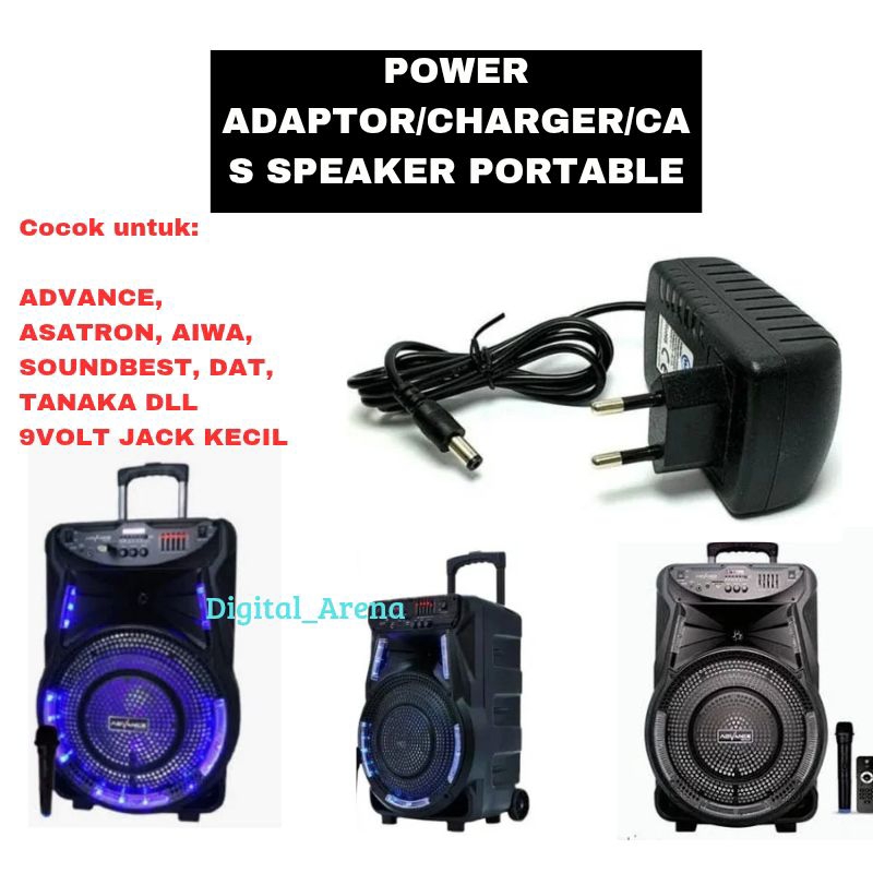 Jual POWER ADAPTOR/CHARGER/CAS SPEAKER PORTABLE MEETING BLUETOOTH 9V 1 ...