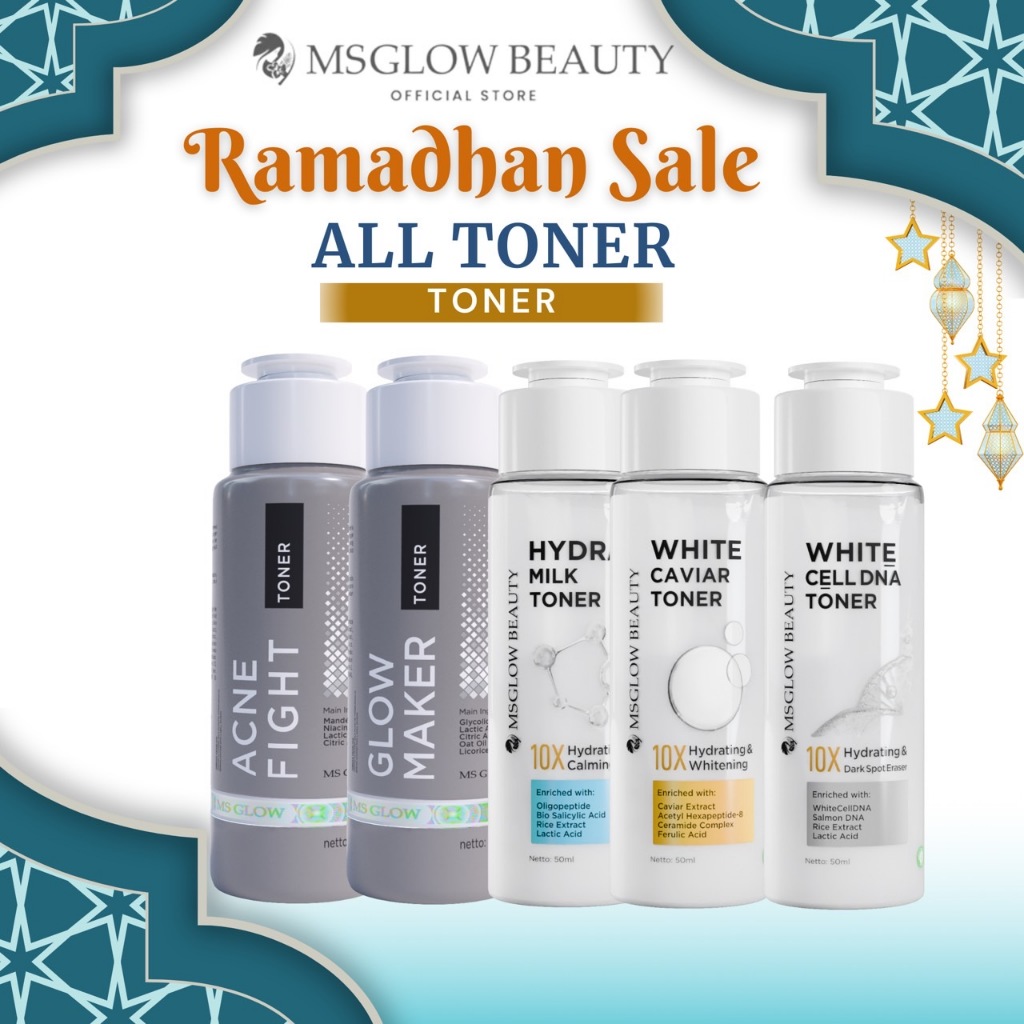 Jual MS GLOW TONER ( GLOW MAKER - ACNE FIGHT - HYDRA MILK - WHITE CELL ...