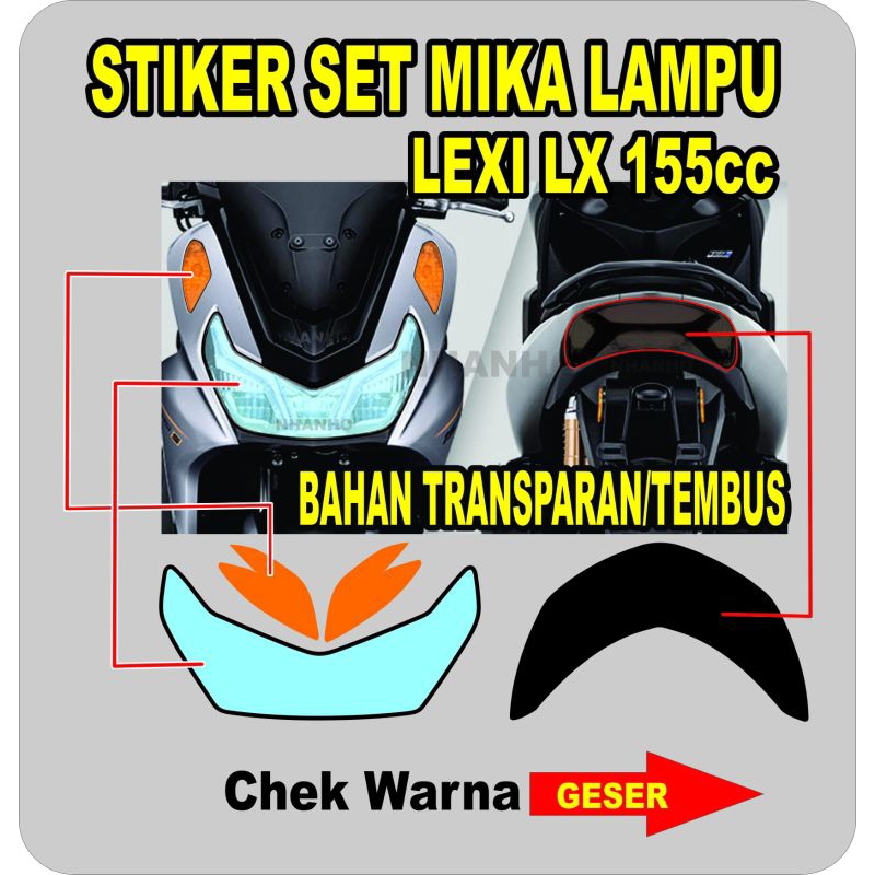 Jual stiker set mika LEXI lx 155cc/stiker transparan/stiker pelindung ...
