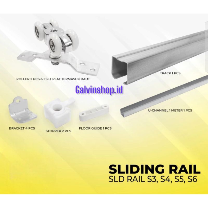 Jual rel pintu geser/sleding rail 1 set komplit | Shopee Indonesia