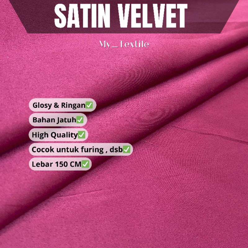 Jual KAIN SATIN VELVET / KAIN VELVET / SATIN VELVET METERAN / BAHAN ...