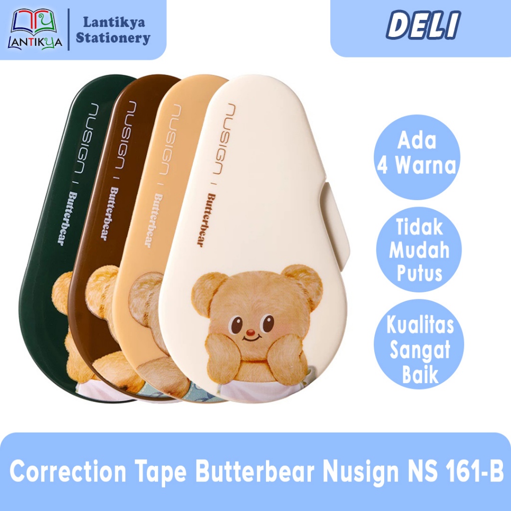 Jual Deli Tipe X Tip-ex Correction Tape Lucu Butterbear Nusign NS 161-B ...