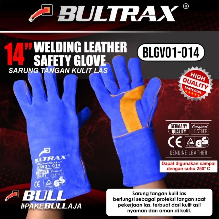 Jual Sarung Tangan Las Kulit ORI 14" BULL BULTRAX BLGV01-014 Welding Safety Gloves | Shopee ...
