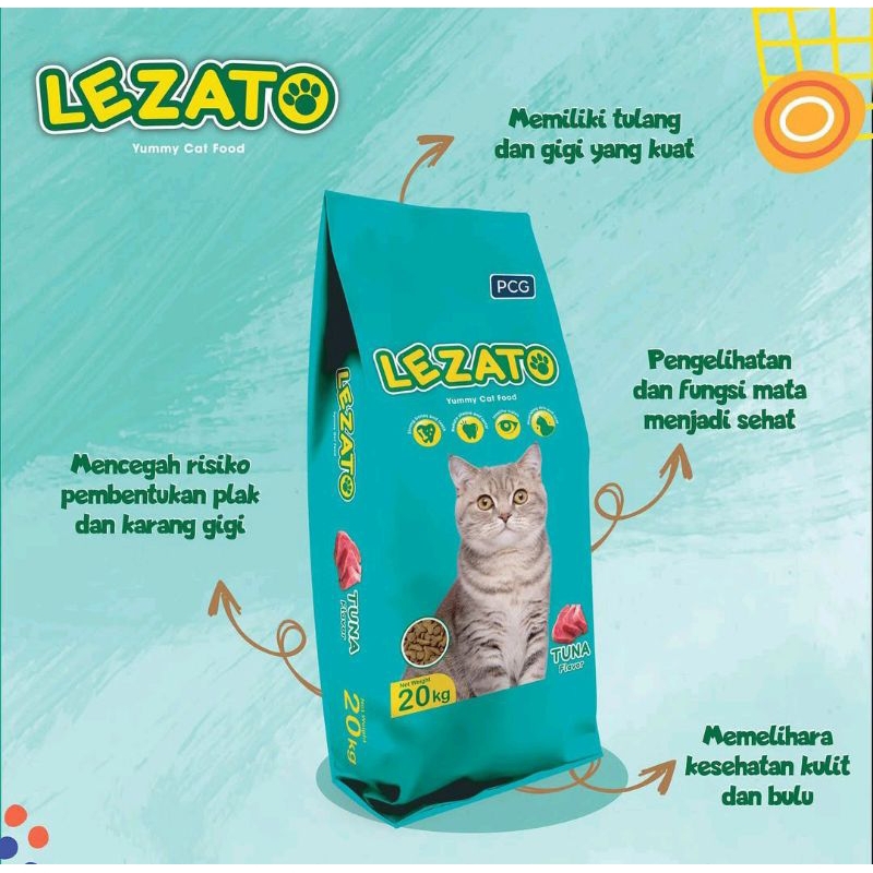 Jual Petshop Makanan kucing Lezatto Dryfood Catfood 1kg | Shopee Indonesia