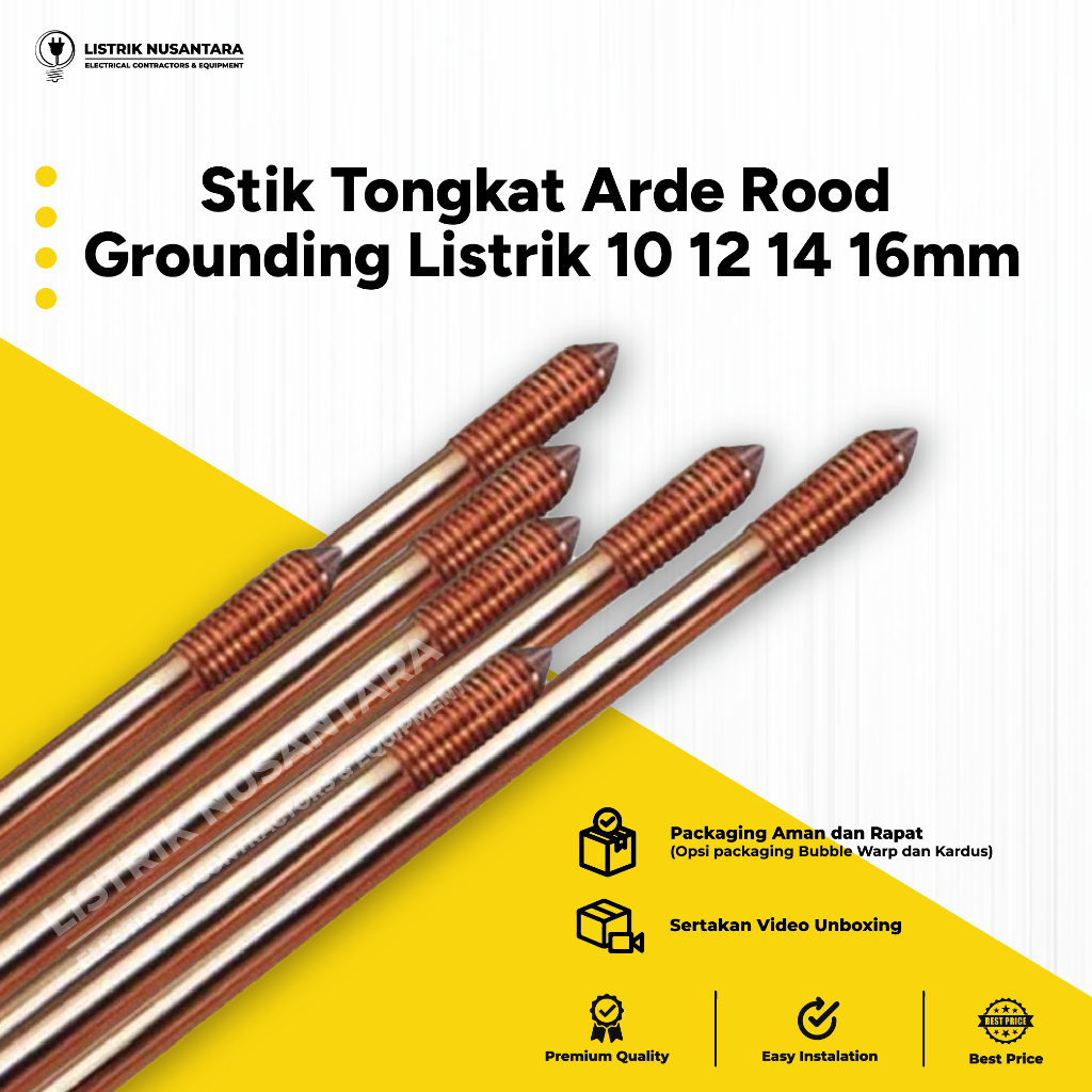Jual Grounding Stick Stik Rod / Rood Batang Arde Pengaman Instalasi 10 ...