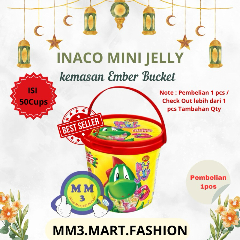 Jual Inaco Mini Jelly kemasan Ember Bucket 750gr Isi 50 Cups/ Bingkisan ...