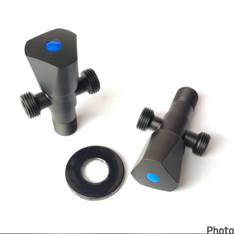 Jual PROMO MURAH STOP KRAN CLOSET 1/2 INCH HITAM 304/ keran closet 1/2 ...