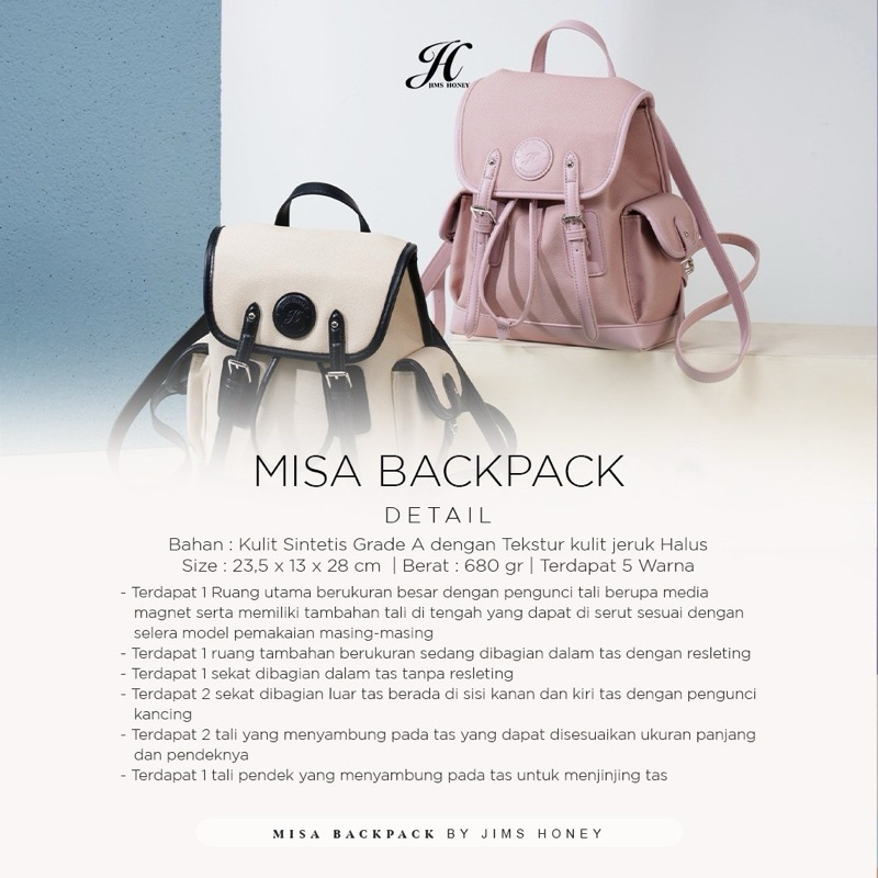 Jual aqq JIMS HONEY MISA BACKPACK JH-631 TAS RANSEL WANITA TAS PUNGGUNG ...