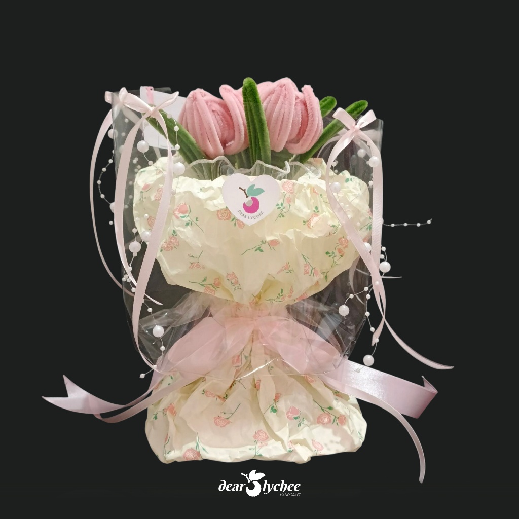 Jual COQUETTE PEARL FLOWER BOUQUET FUZZY WIRE / BUKET BUNGA KAWAT ...