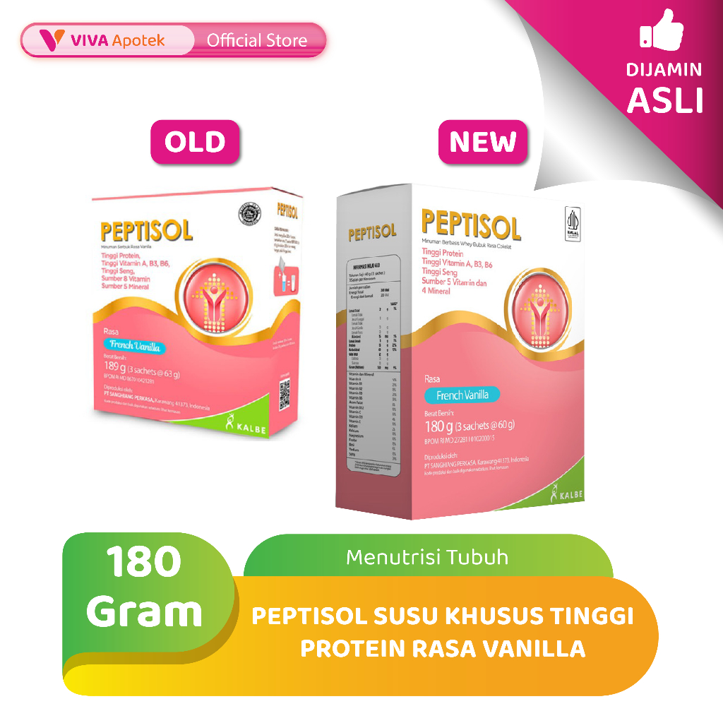 Jual Peptisol Susu Khusus Tinggi Protein Rasa Vanilla (180 Gram ...