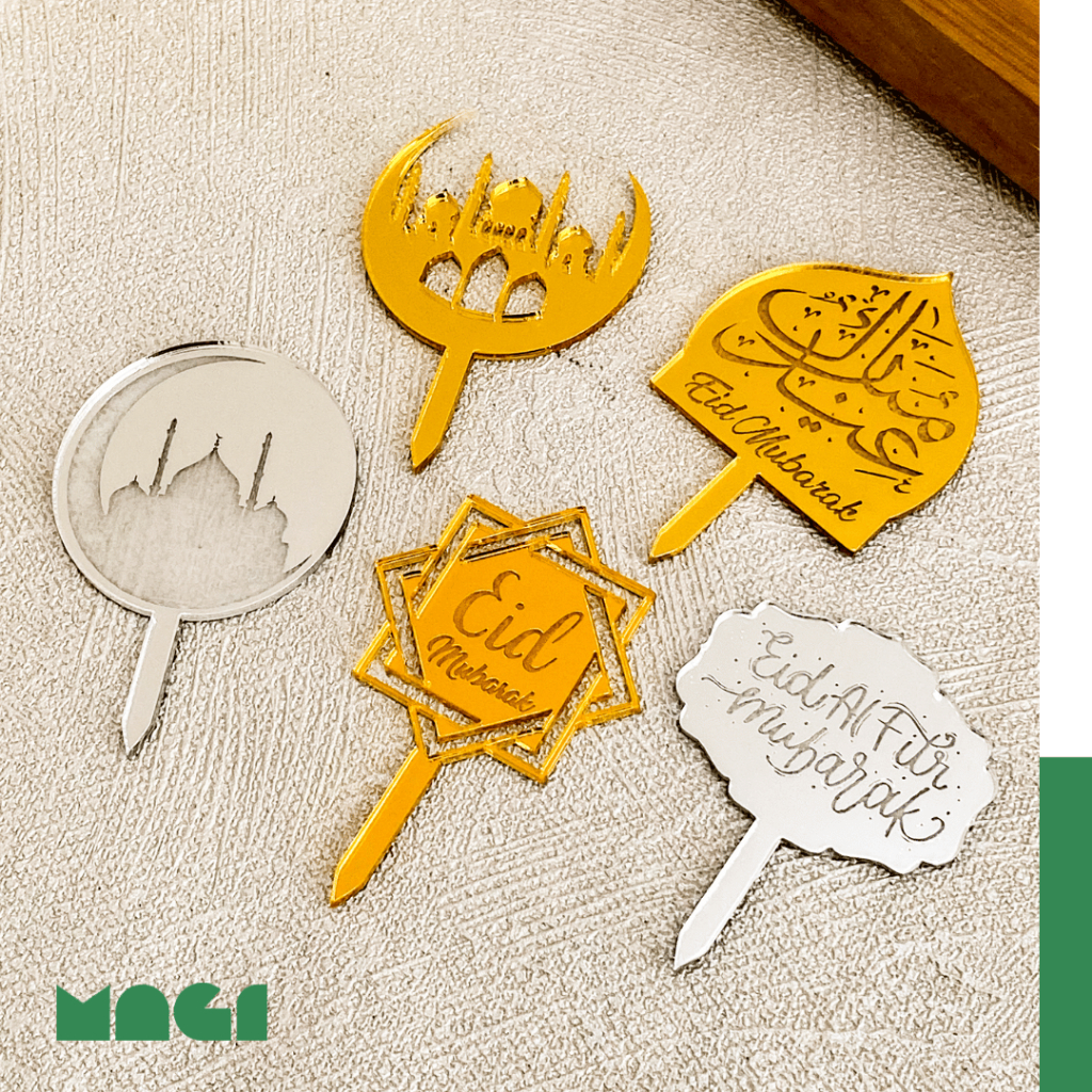 Jual MIN 10pcs - Cake Topper Mini Idul Fitri Ramadhan Eid Mubarak ...