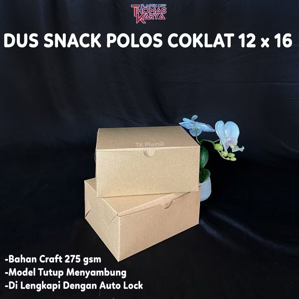 Jual Dus Snack 12x16 KRAFT Coklat Polos Isi 100 PCS 275gsm / Box Kue ...